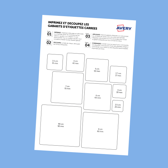 Guide de tailles pour étiquettes personnalisées | Avery