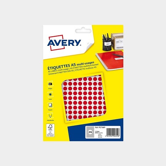 Pastilles de couleurs autocollantes rondes pas cher | Avery