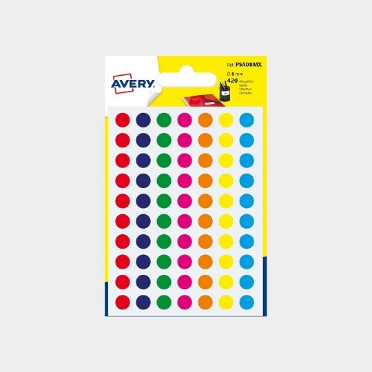 Pastilles de couleurs autocollantes rondes pas cher | Avery