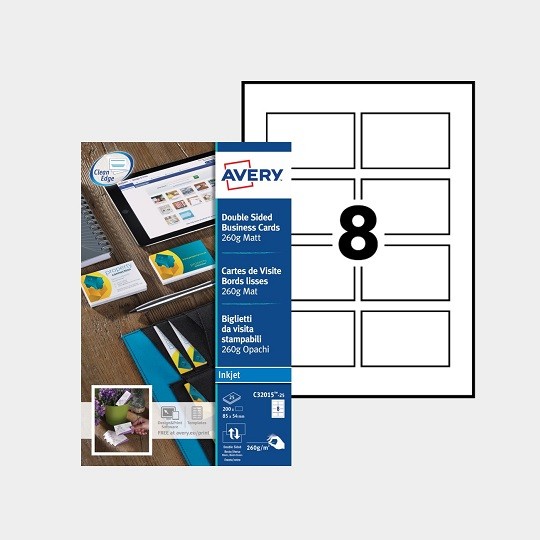 Cartes vierges personnalisables pour imprimante | Avery