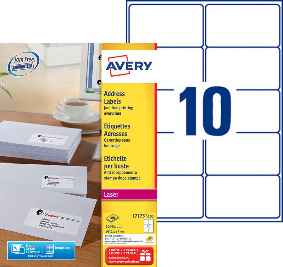 Etiquette adresse | L7173-100 | Avery