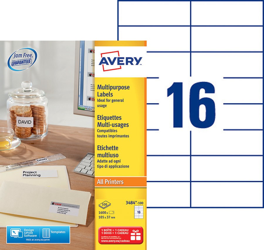 Etiquette multi-usages | 3484-100 | Avery