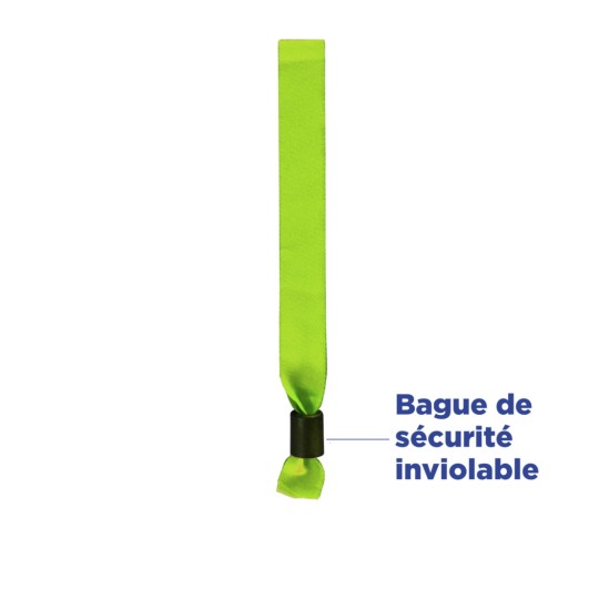 100 bracelets en tissu vert avec bague de serrage en plastique ...