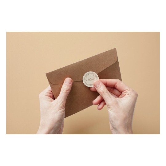 140 étiquettes Merci couronne de fleurs autocollantes en planche ...