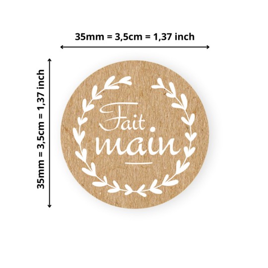 500 étiquettes Fait main en rouleau | IRFAITMAIN500N | Avery