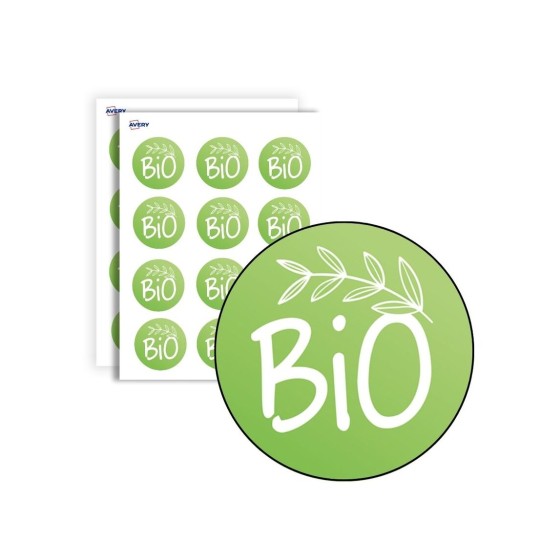140 étiquettes Bio rondes autocollantes en planche - papier recyclé ...