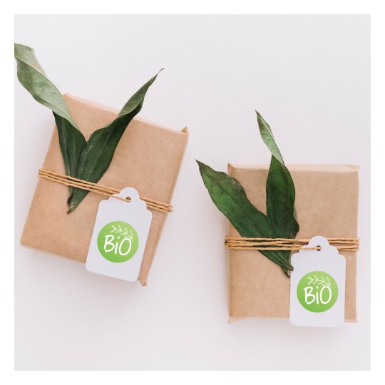 140 étiquettes Bio rondes autocollantes en planche - papier recyclé ...